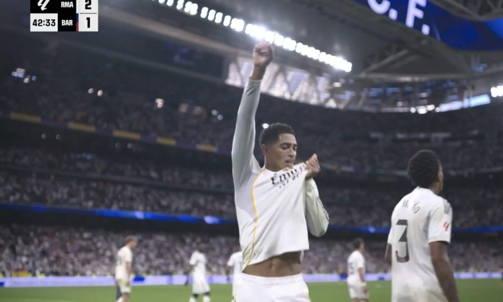 Bellingham’s girlfriend couldn’t hold back her joy after his goal. Jude ...